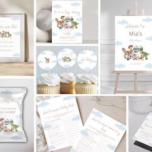 It's A Boy Story Baby Shower Bundle With Canva Templates - Etsy