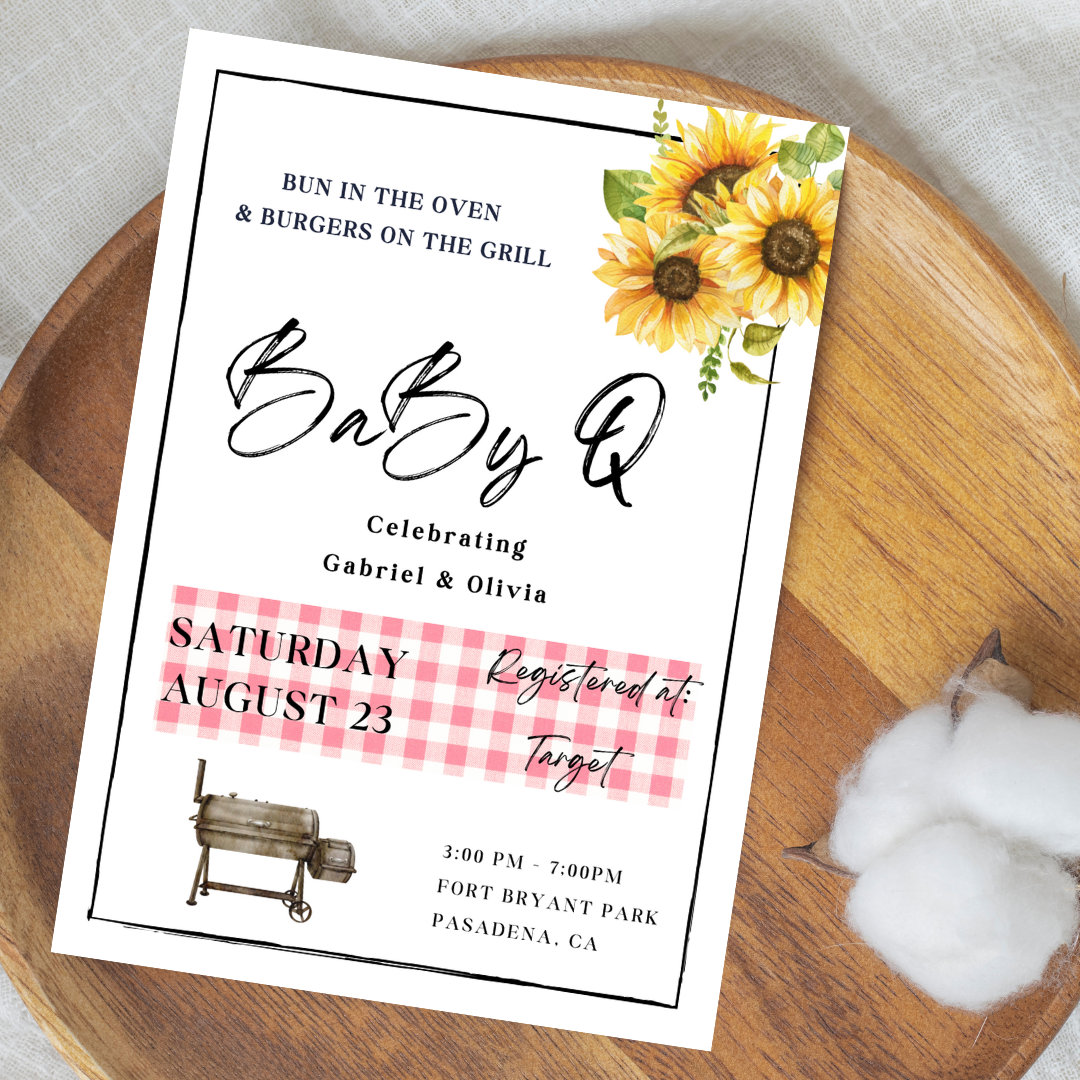 Baby Q Baby Shower Canva Invitation Template - Etsy