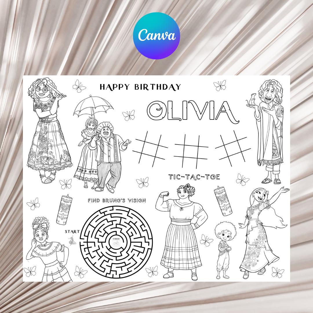 Encanto Activity and Coloring Sheet Canva Template - Etsy