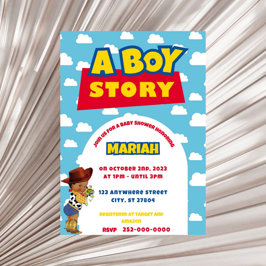 A Boy Story Canva Invitation Template - Etsy