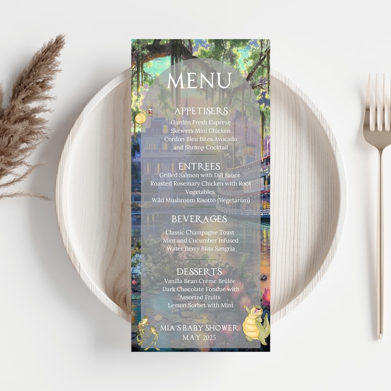 Menu Princess and Frog - Etsy