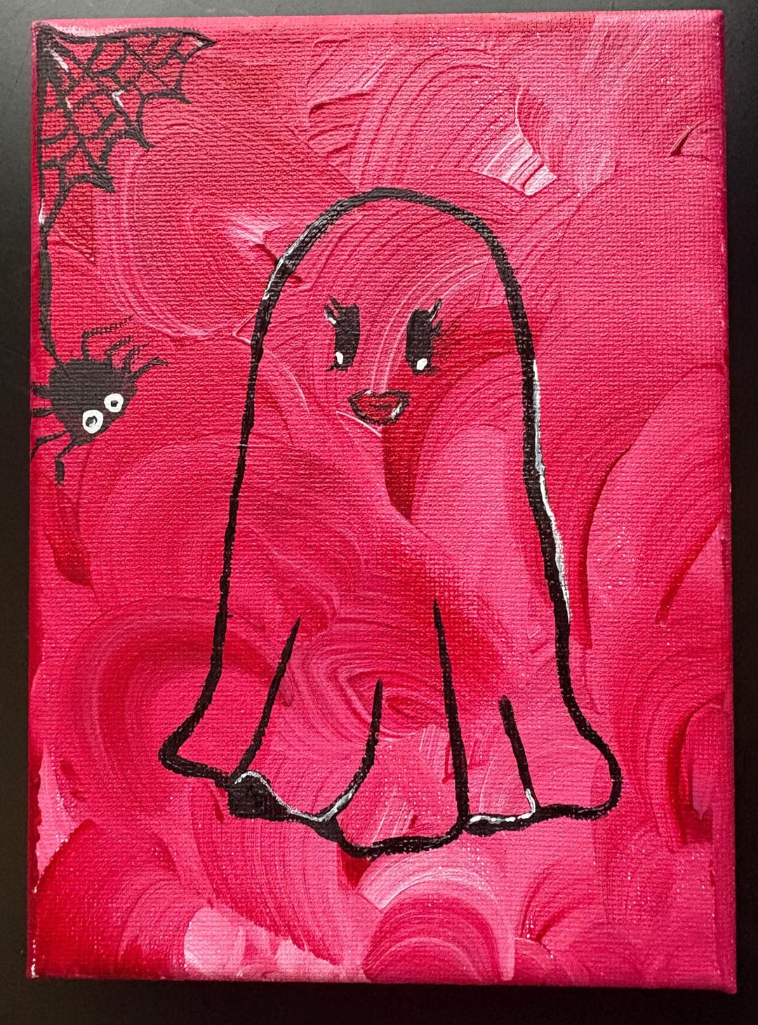 Whimsical Red Spooks and Friends Ghost Painting – Original Acrylic ...