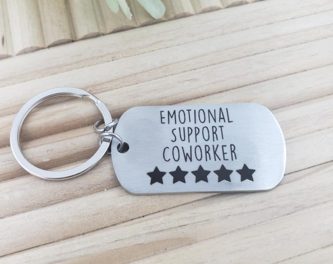 Emotional Support Coworker Keychain, Emotional Support Coworker , Work ...