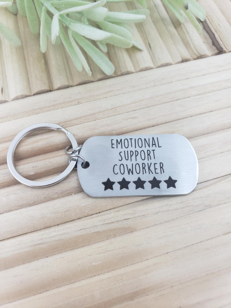 Emotional Support Coworker Keychain, Emotional Support Coworker , Work ...