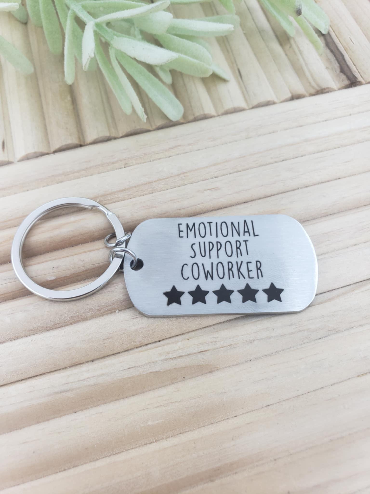 Emotional Support Coworker Keychain, Emotional Support Coworker , Work ...