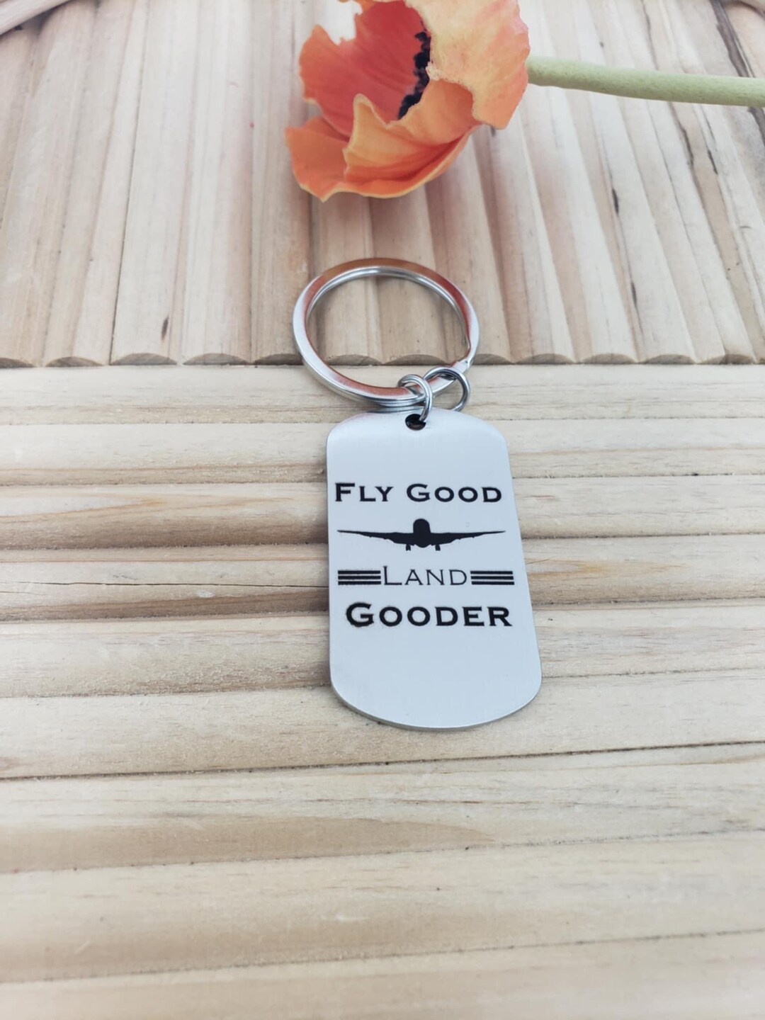 Fly Good Land Gooder Keychain, Pilot Keychain, Pilot Gifts for Men ...
