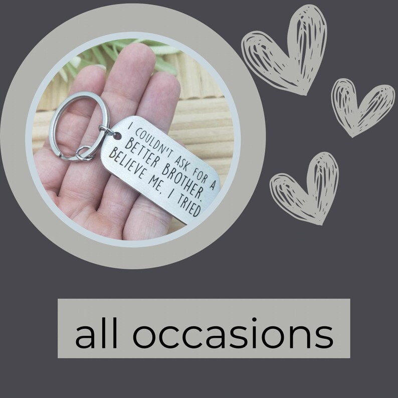 Brother Gift, Brother Keychain, Brother Gift From Sister, Brother Gift ...