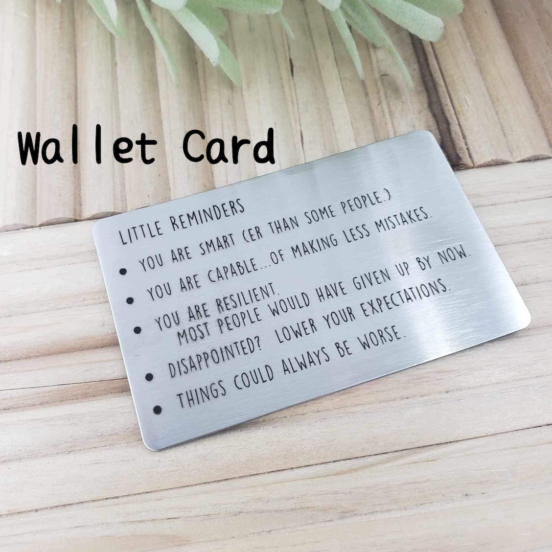 Wallet Card, Wallet Card Insert, Coworker Gift, Funny Gifts for Friends ...