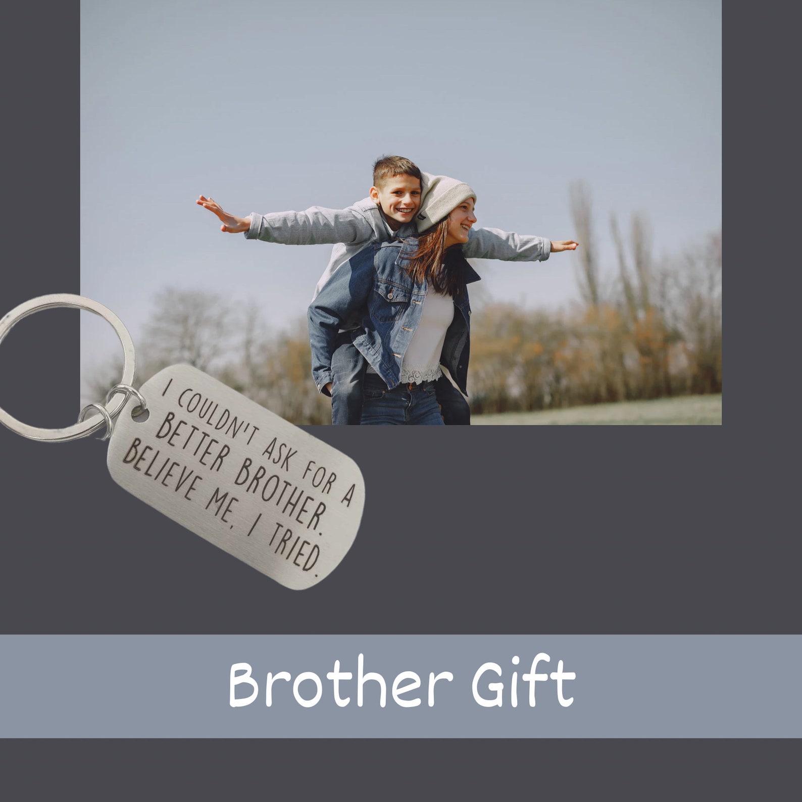 Brother Gift, Brother Keychain, Brother Gift From Sister, Brother Gift ...