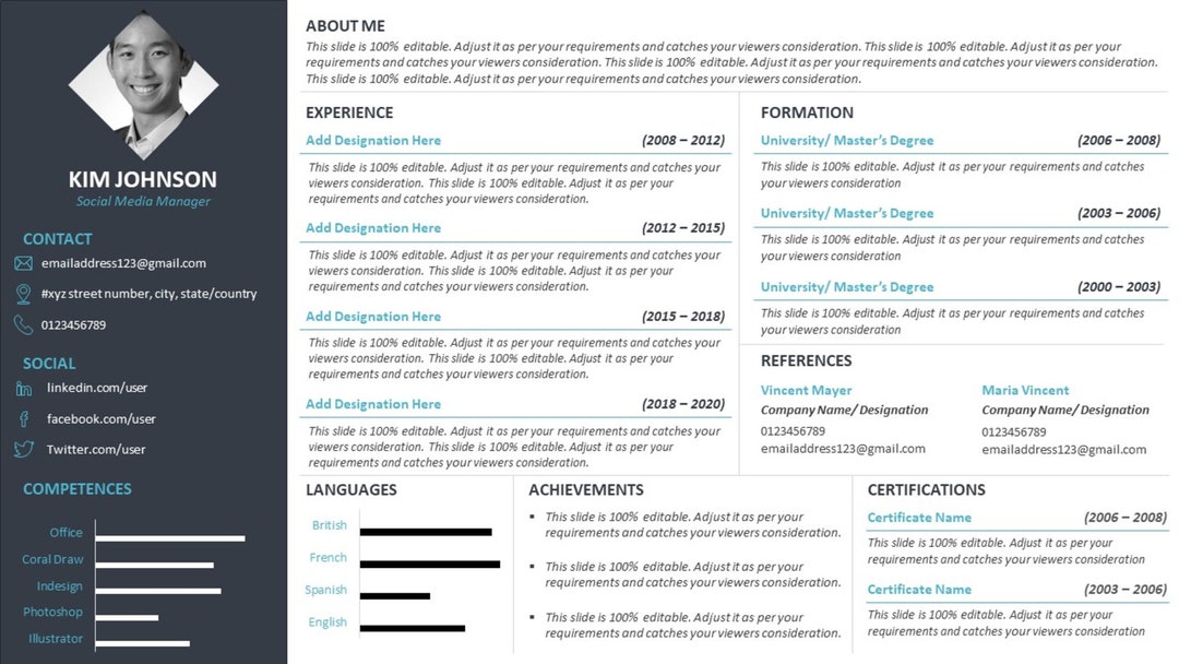 Self Presentation Powerpoint Template - Etsy