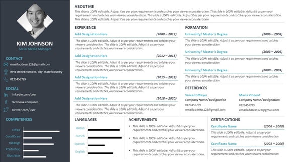 Self Presentation Powerpoint Template - Etsy