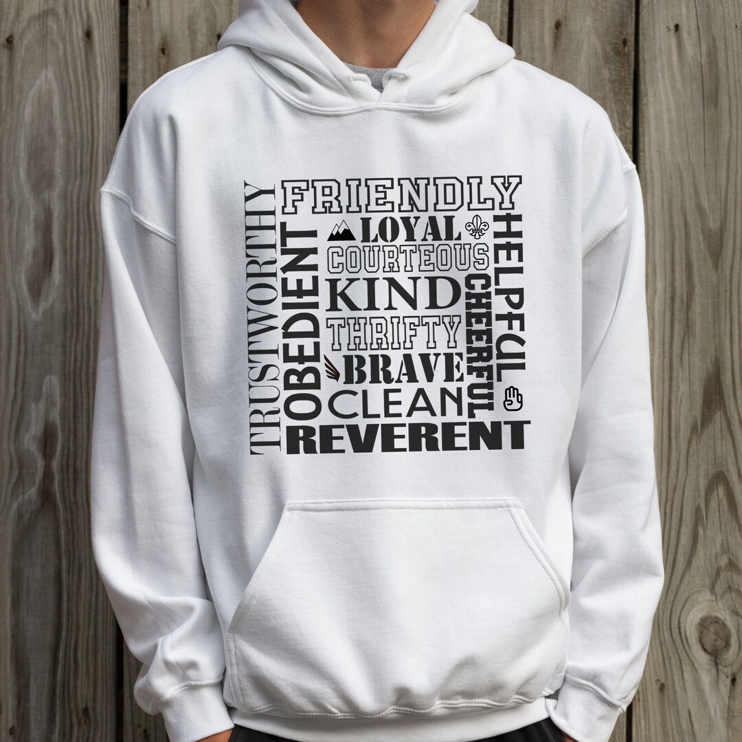 BSA Scout Law Hoodie, Camping Sweatshirt, Class B Hoodie, Scout Law ...