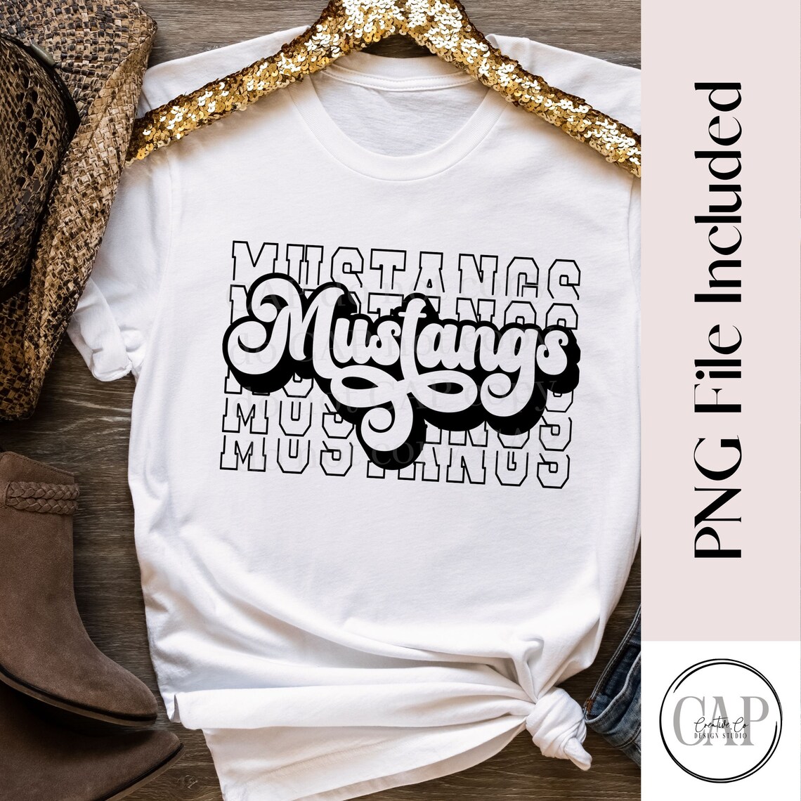 Mustangs Retro PNG, Mustang Spirit Wear PNG, Mustangs, Retro Stacked ...