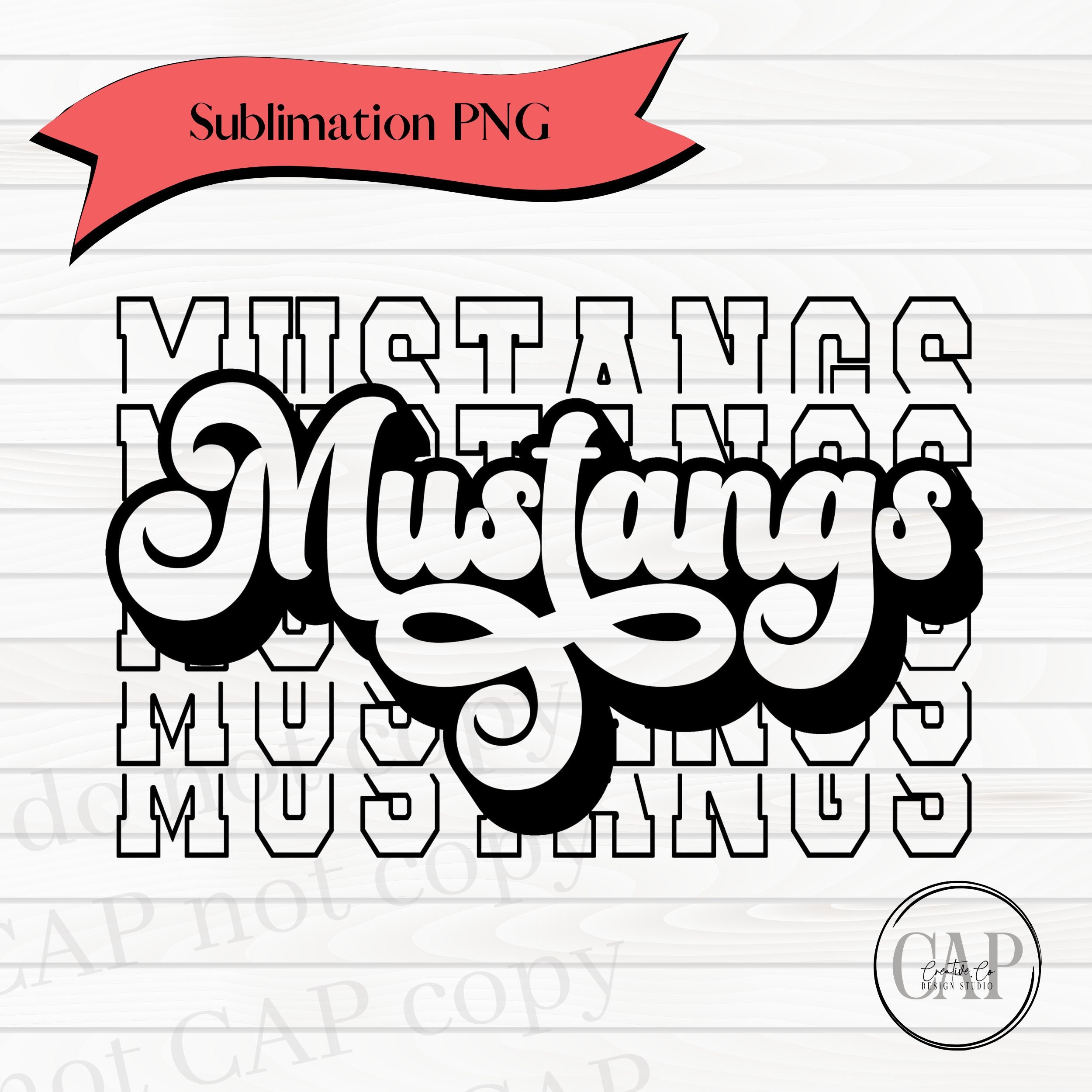 Mustangs Retro PNG, Mustang Spirit Wear PNG, Mustangs, Retro Stacked ...