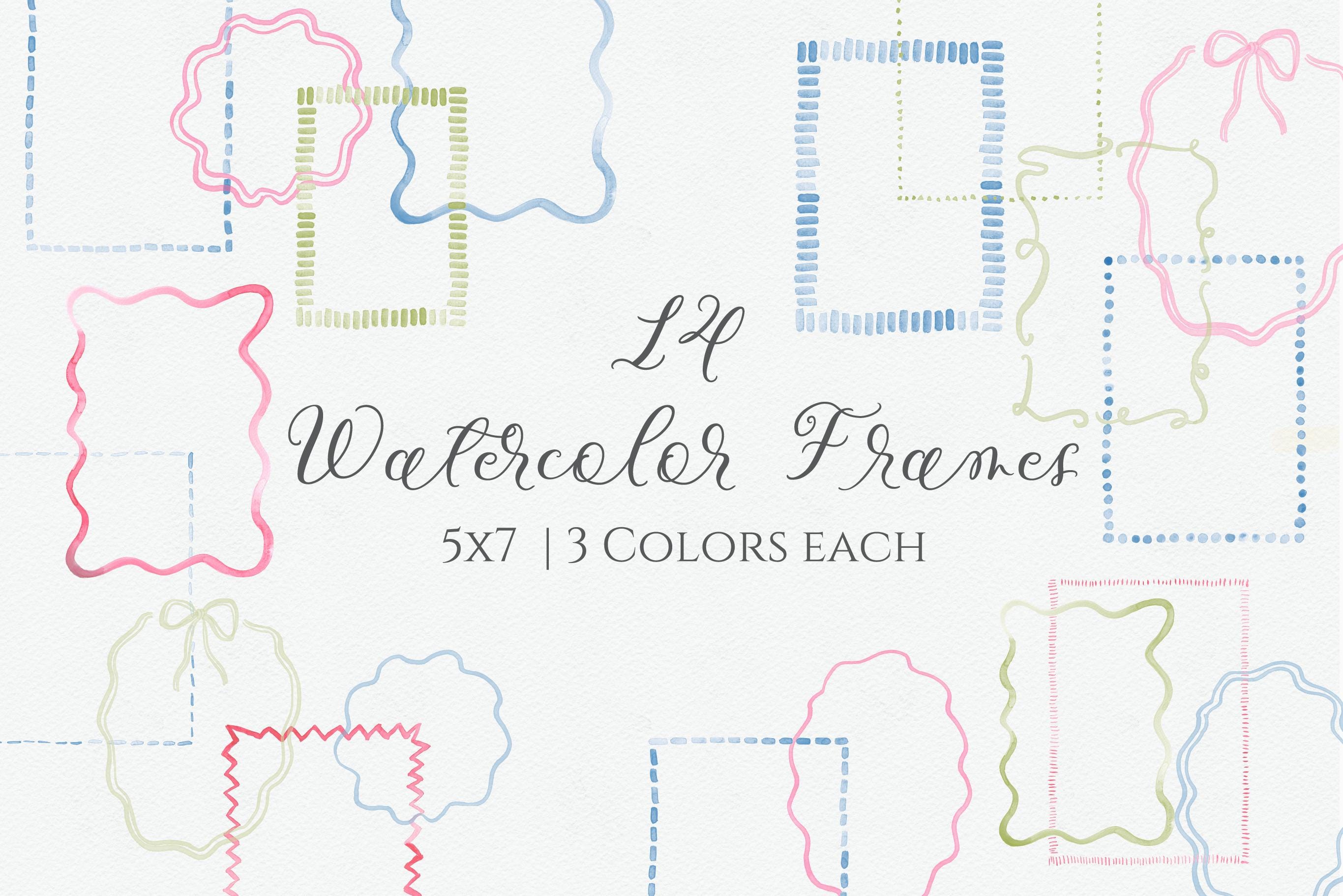 Cute Watercolor Borders and Frames - Etsy