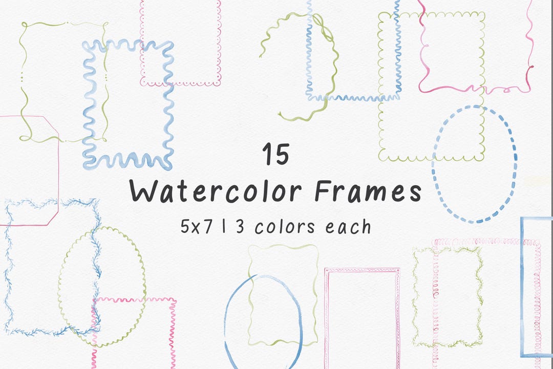 15 Cute Watercolor Borders and Frames | Hand-painted Watercolor Borders ...