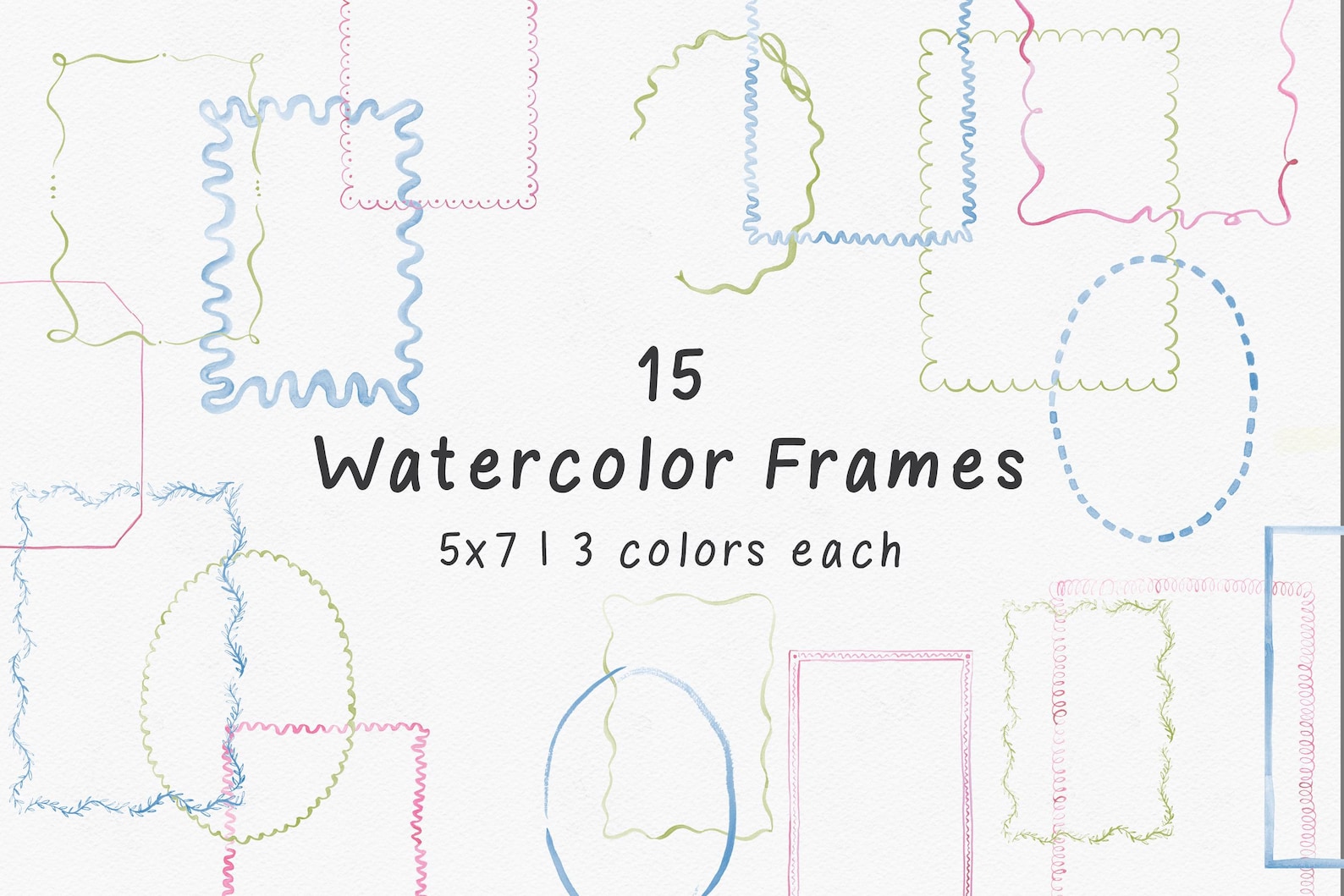 15 Cute Watercolor Borders and Frames | Hand-painted Watercolor Borders ...