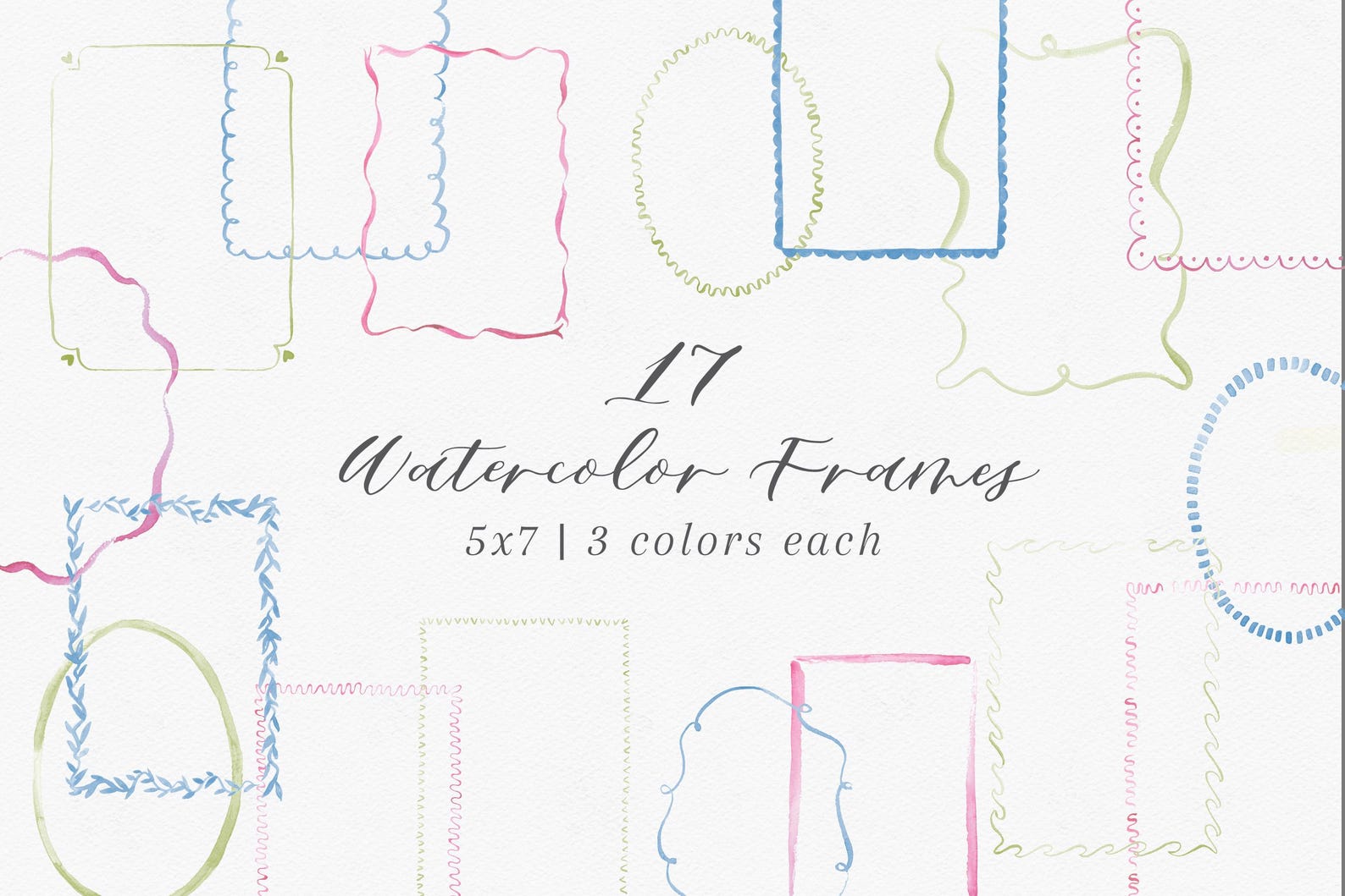 17 Cute Watercolor Borders and Frames | Hand-painted Watercolor Borders ...