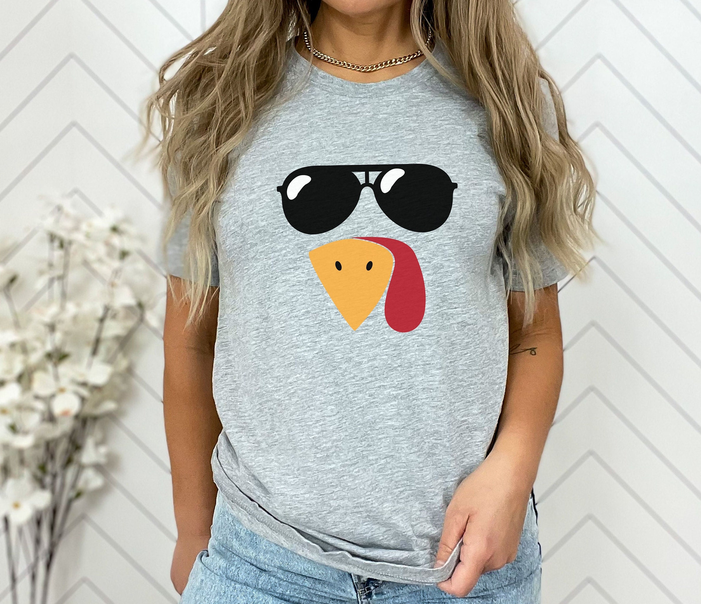 Turkey With Sunglasses Shirt, Thanksgiving Shirt, Fall Shirt, Turkey ...