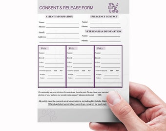 Dog Grooming Matted Hair Release Form | Printable Matted Hair Consent ...