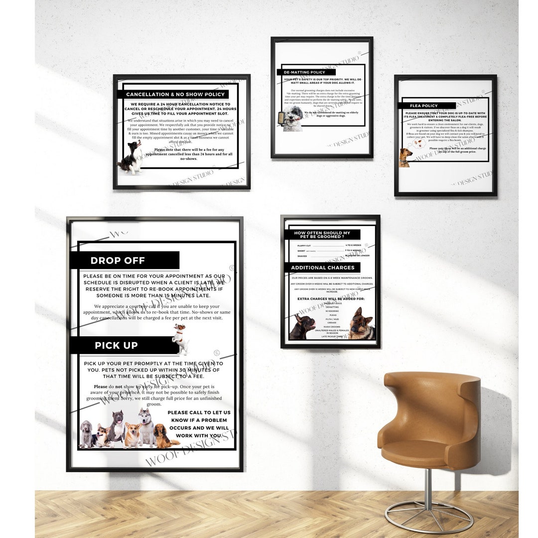 Dog Grooming Business Kit | Salon Forms & Policy Posters (digital ...