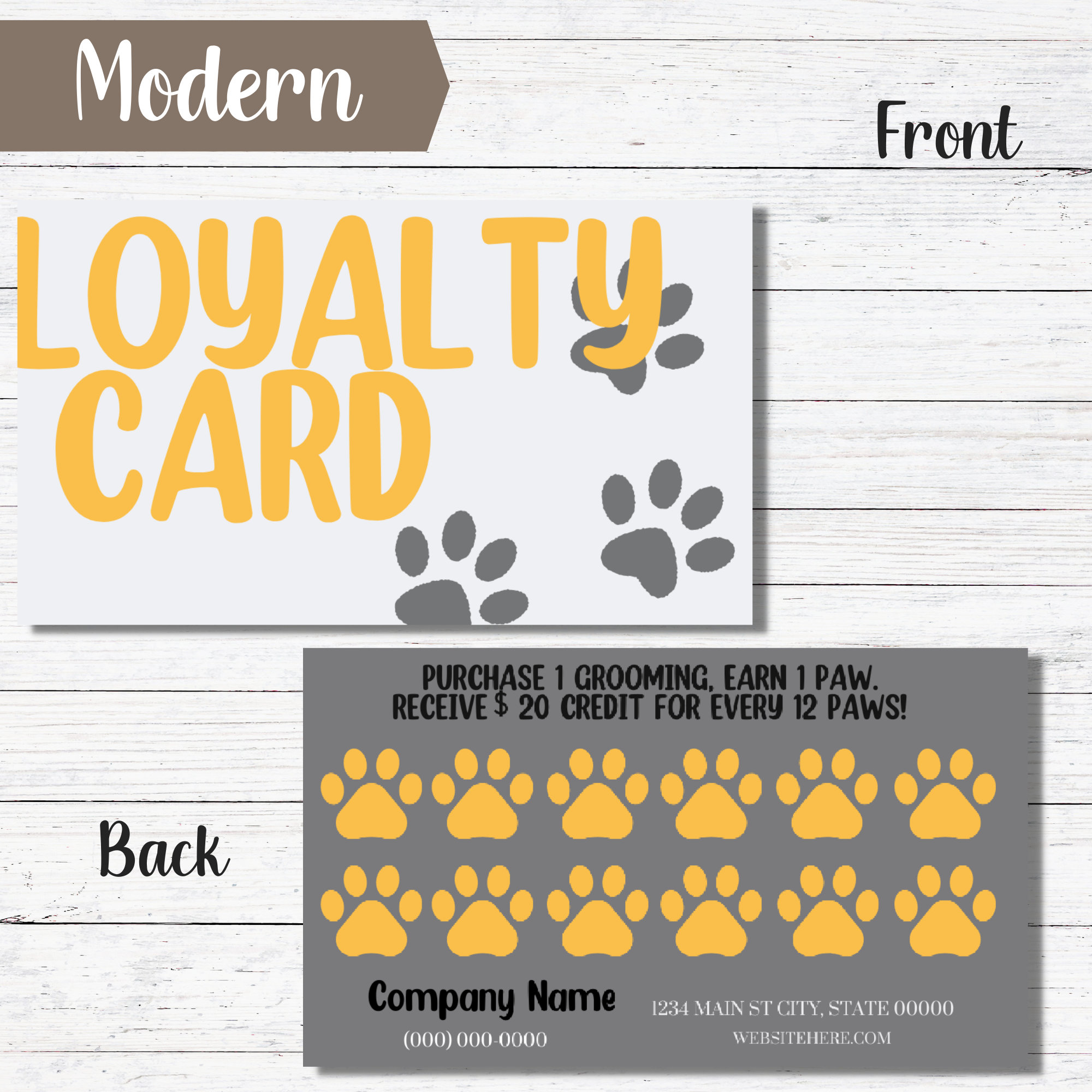 Loyalty Card for Dog Groomers | Dog Walkers | Customize Card | Digital ...