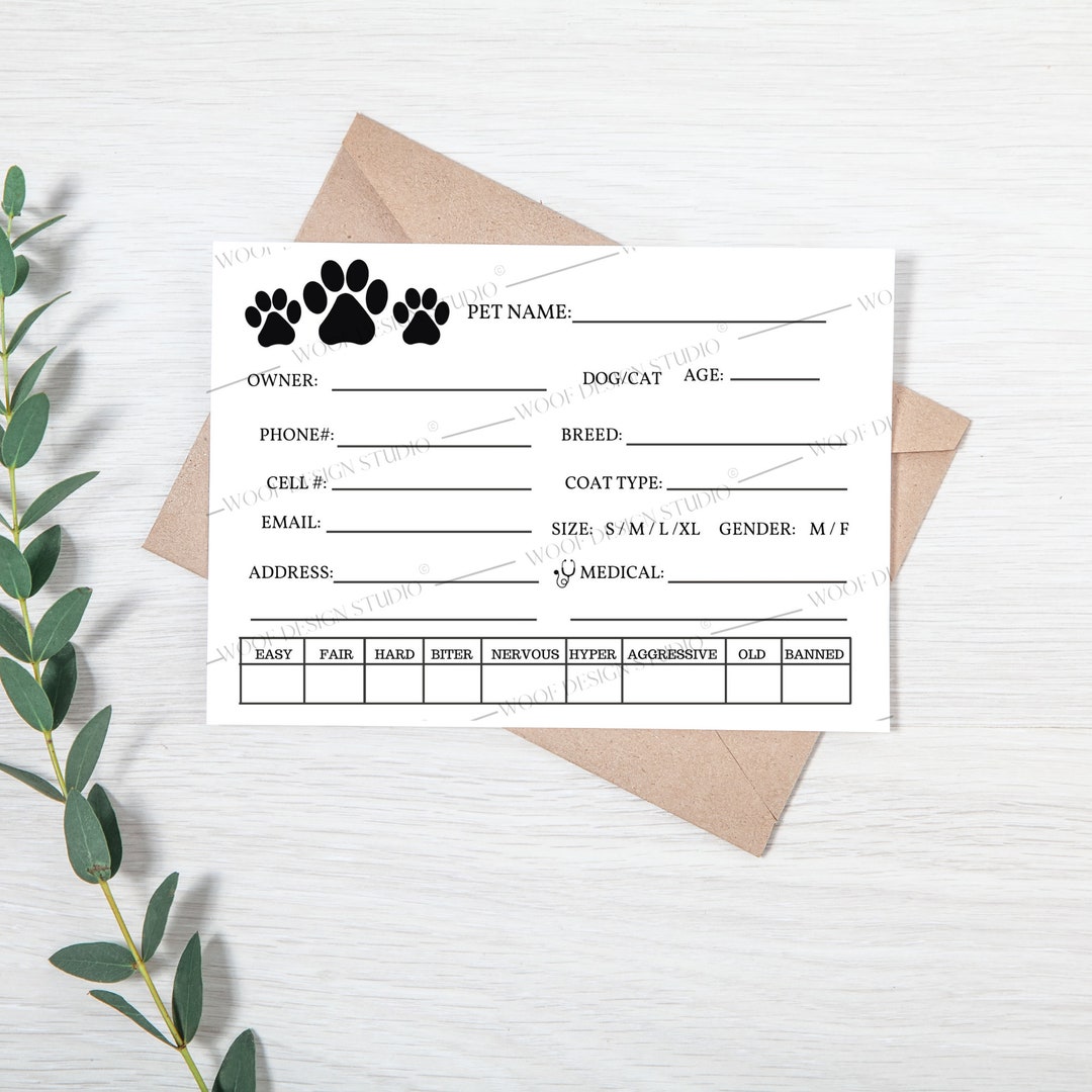 Minimalistic Dog Grooming Dog Log | Grooming Notes | Instant Prints ...