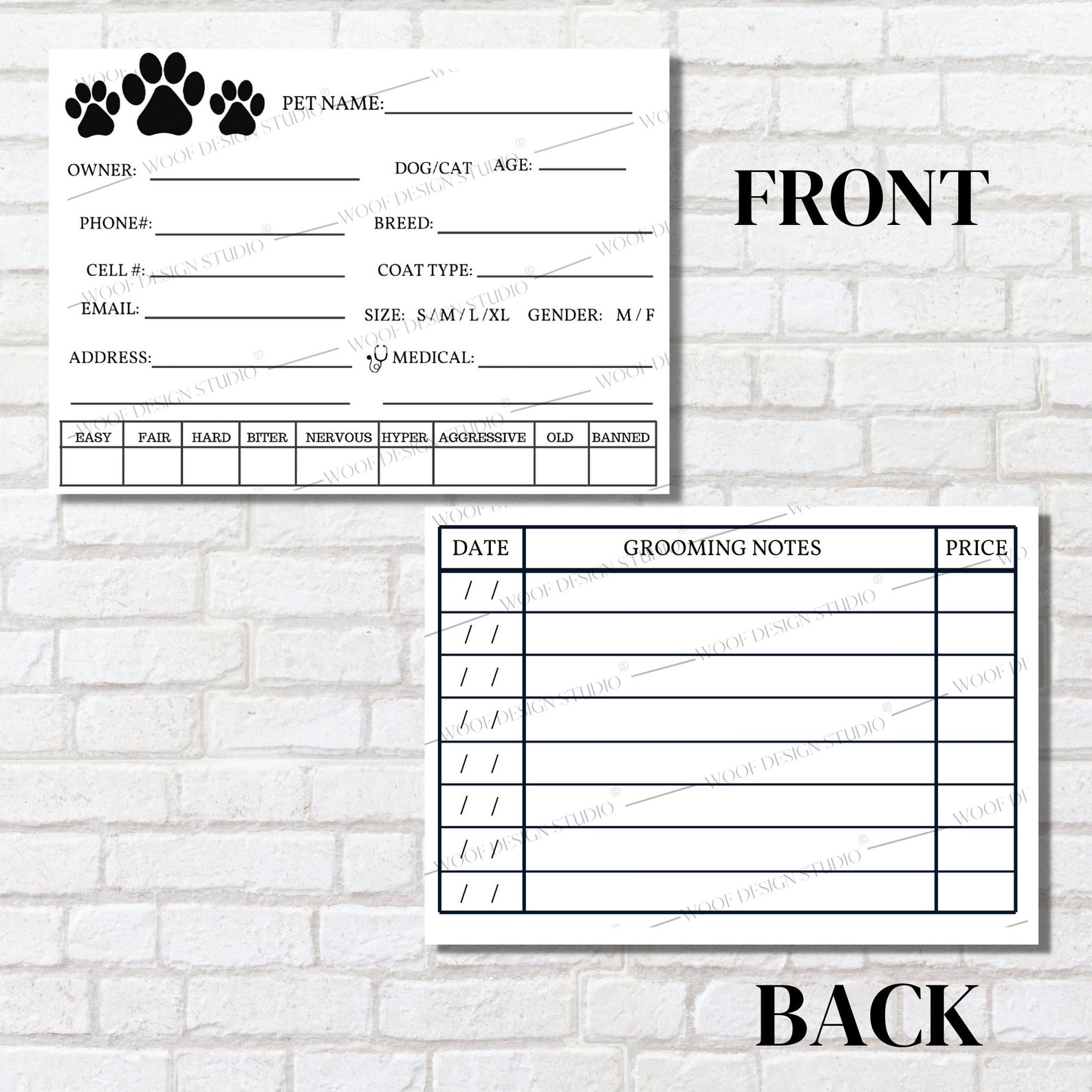 Minimalistic Dog Grooming Dog Log Grooming Notes Instant - Etsy