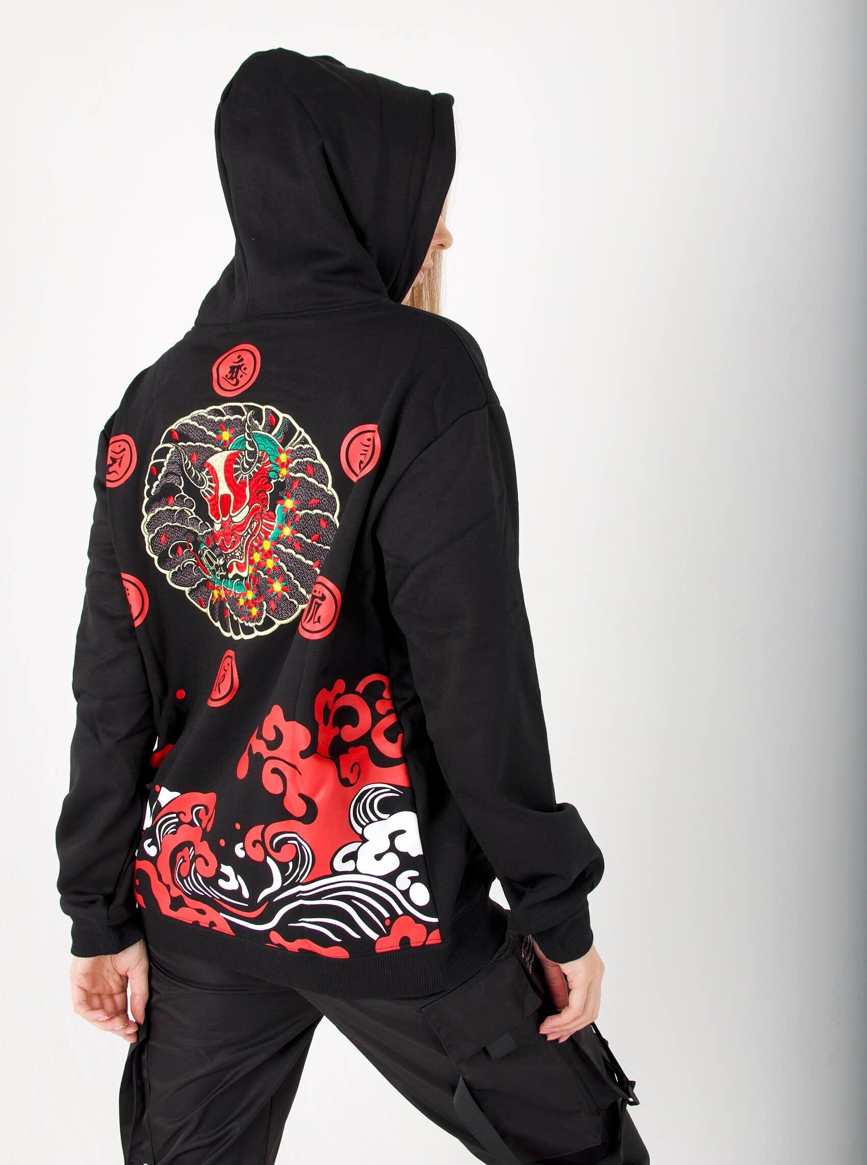 Women's Devil Blood Ocean Embroidery Hoodie - Etsy