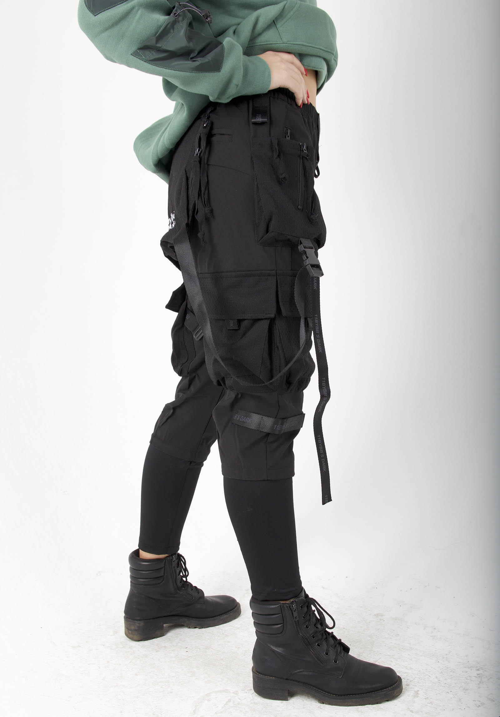 Streetwear Multi-pocket Black Techwear Women's Pants - Etsy