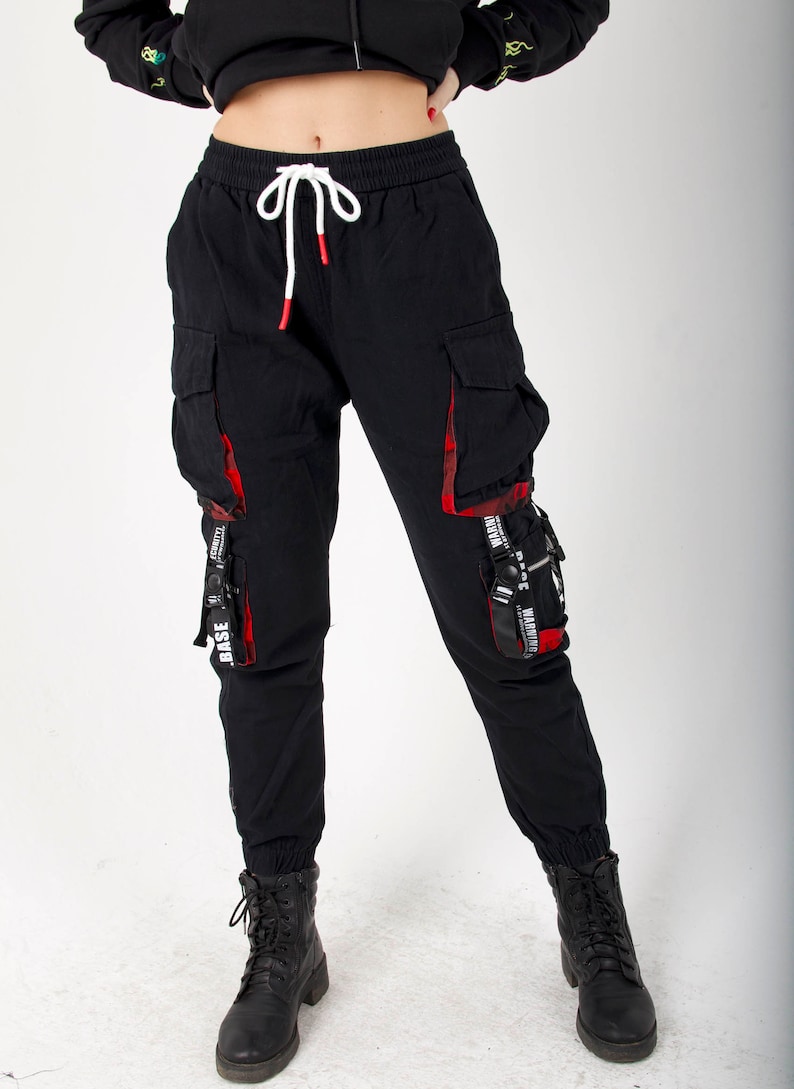 Women's Streetwear Urban Shadow Black Jogger Pants - Etsy