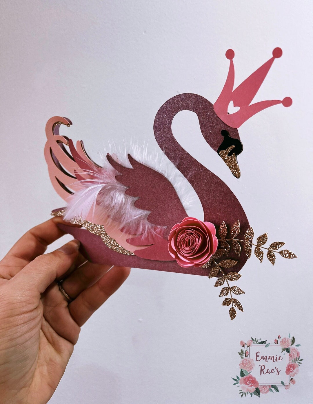 Paper Swans, Paper Flowers, Swan, Wall Decor, Girls Room, Home Decor - Etsy