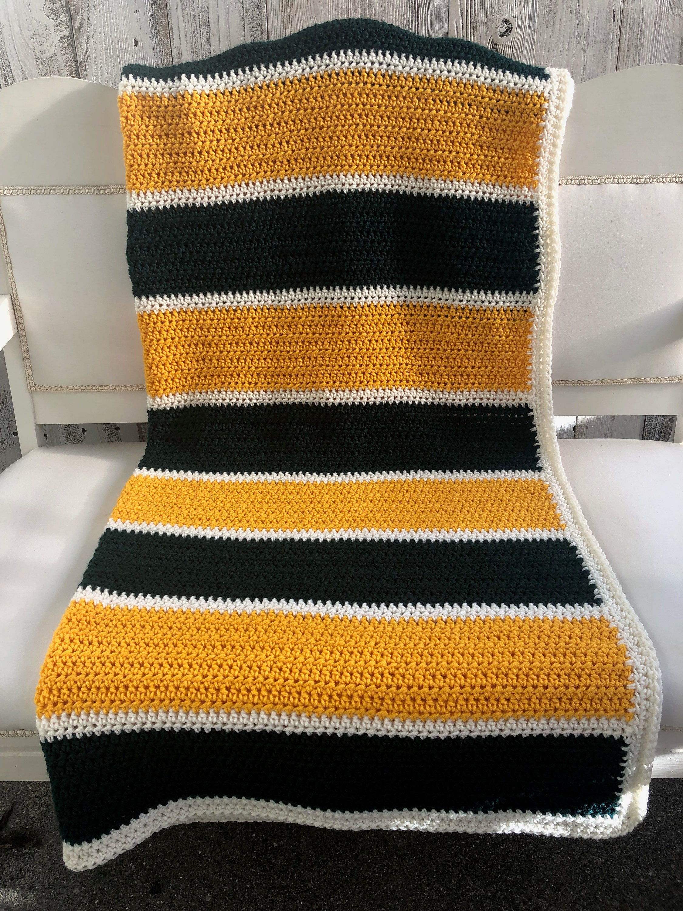 Crochet Blanket, Green Bay Packers, NFL, Sports, Green, Yellow, Large ...