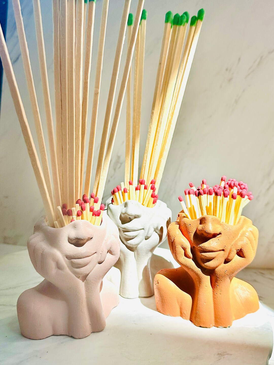 Large Custom Concrete Matchstick Holder With Strikercandle Accessories ...