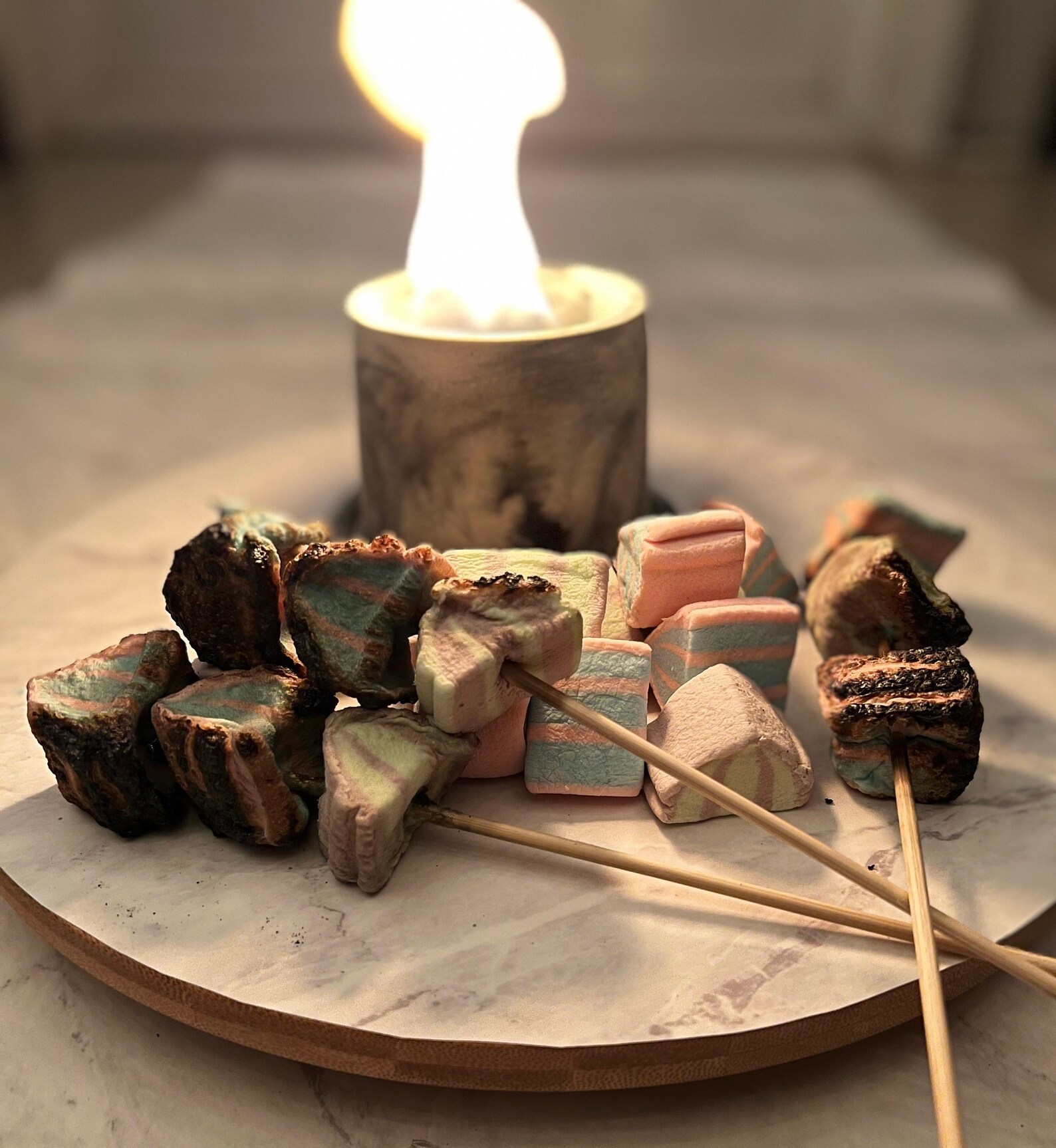 Black or Gold Concrete Tabletop Fire Pit 1 Piece Smores - Etsy