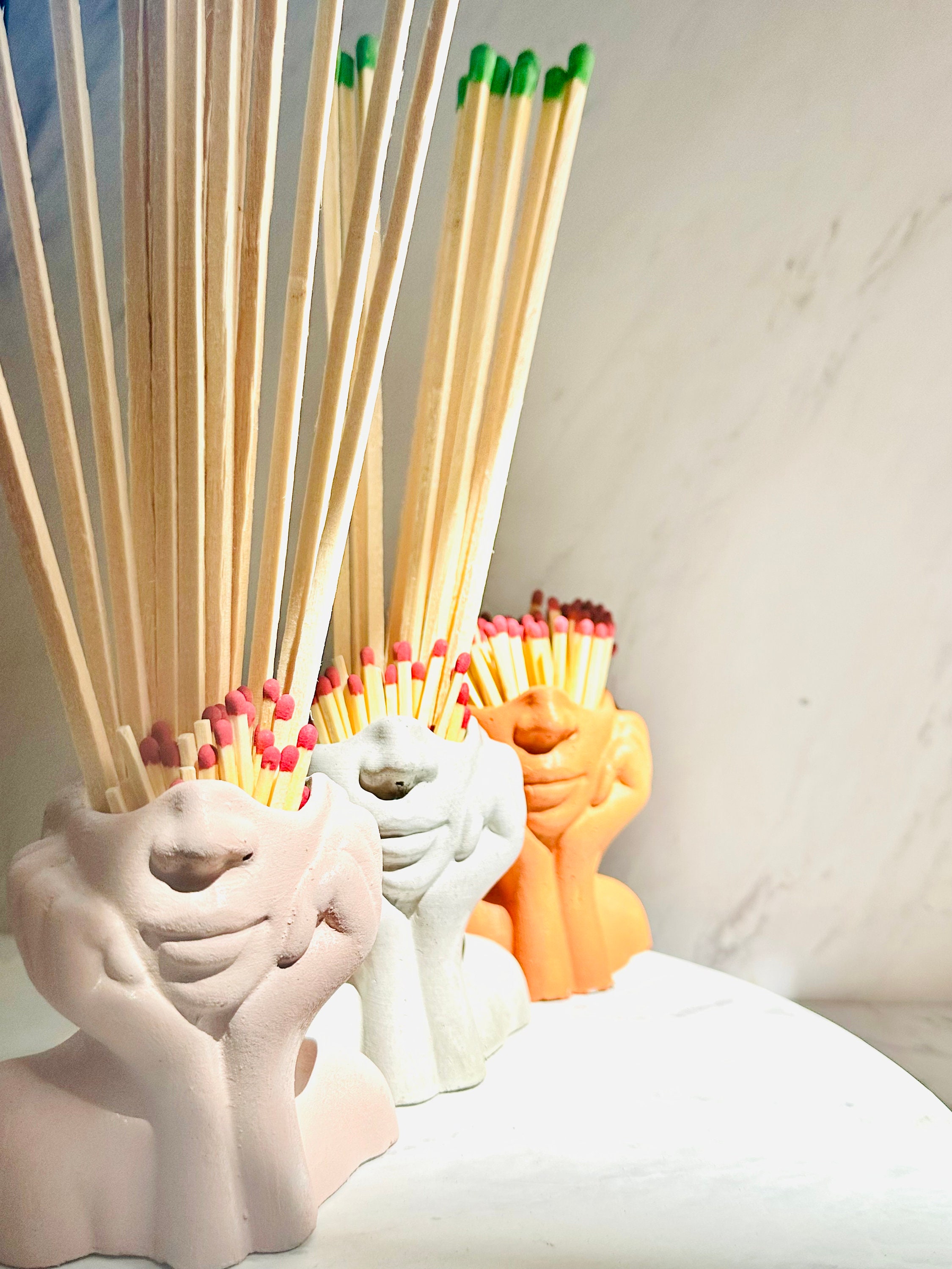 Large Custom Concrete Matchstick Holder With Strikercandle Accessories ...