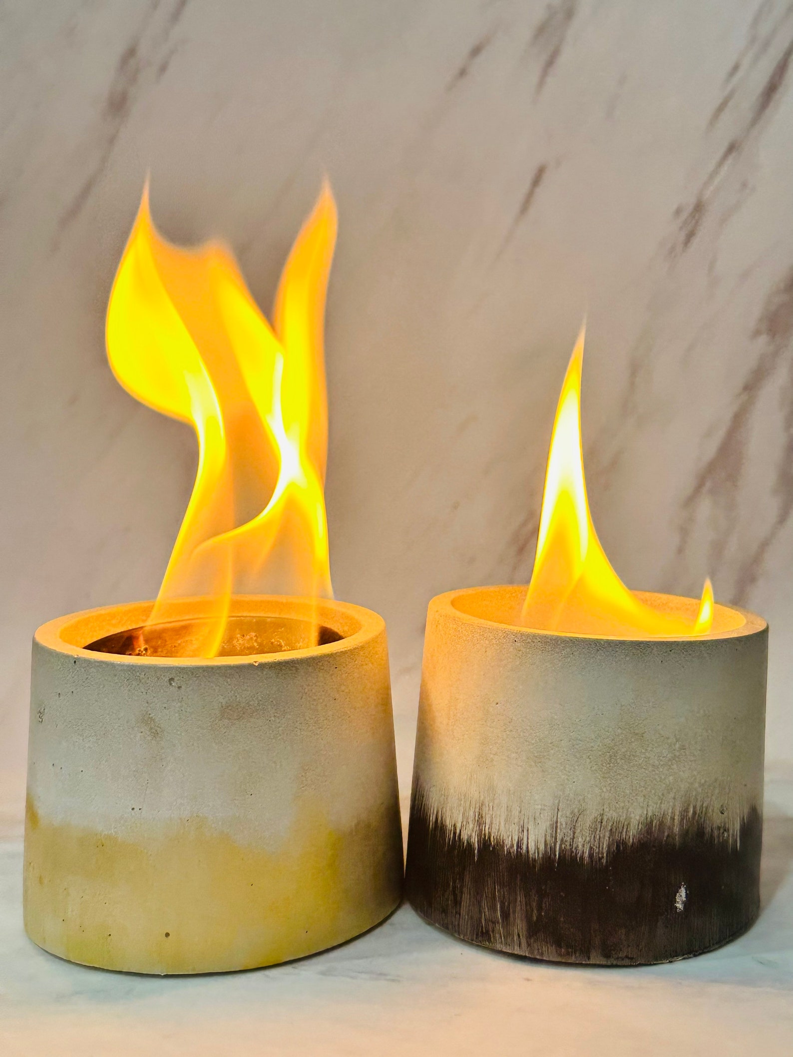 Black or Gold Concrete Tabletop Fire Pit 1 Piece Smores - Etsy