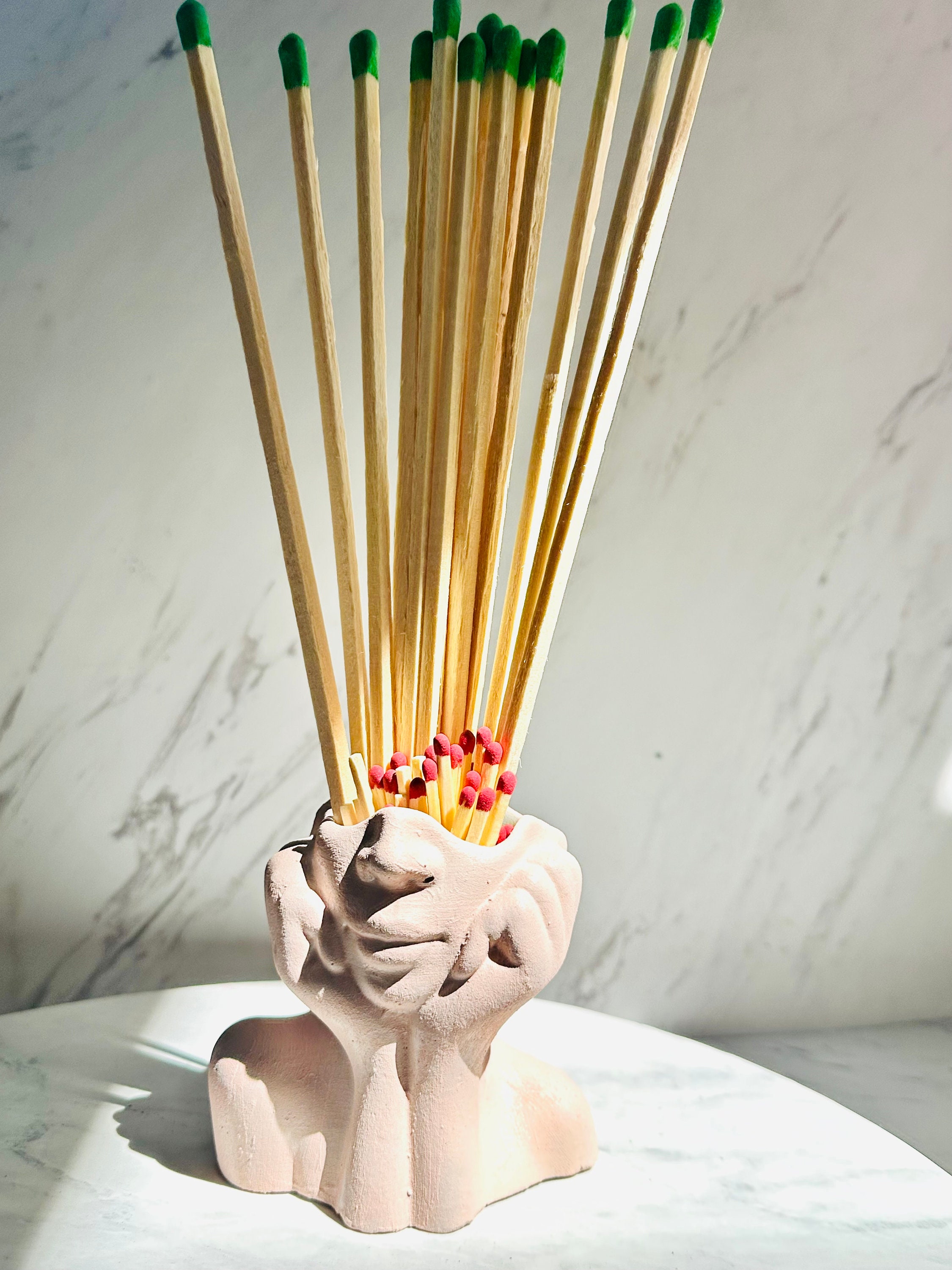 Large Custom Concrete Matchstick Holder With Strikercandle Accessories ...