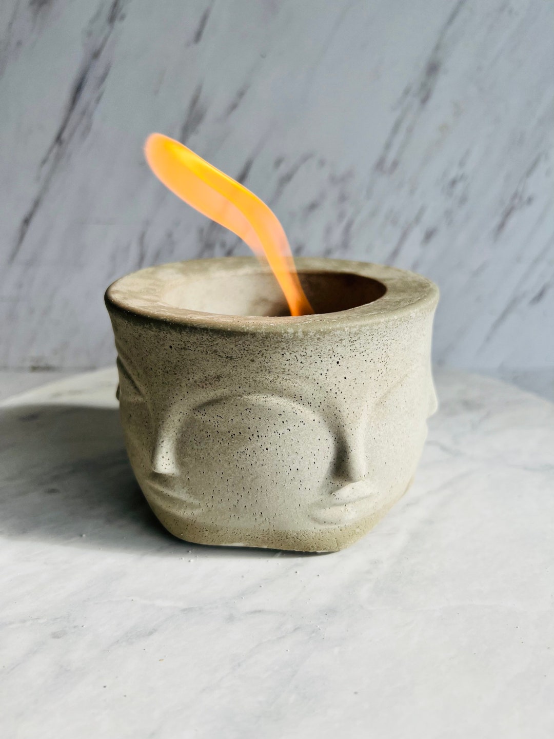 Large Buddha Concrete Tabletop Fire Pit Zen Smores Stationfire ...