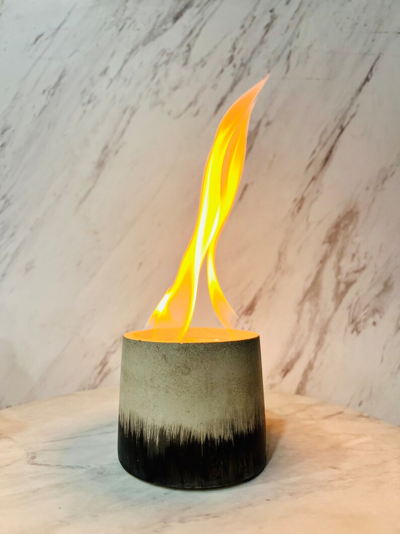 Black or Gold Concrete Tabletop Fire Pit 1 Piece Smores - Etsy