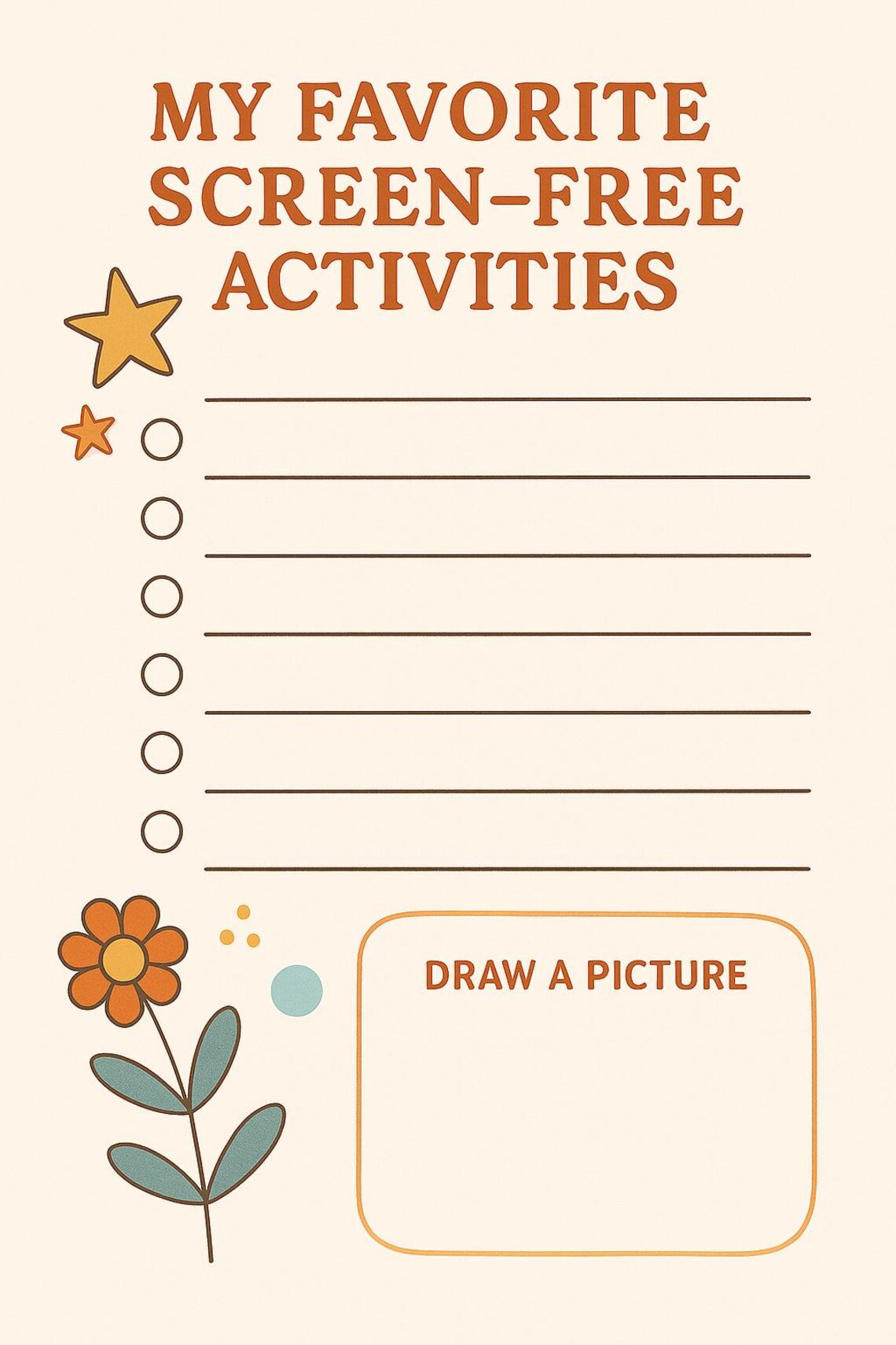 My First Kids Journal | Printable Screen-free Journal for Children ...