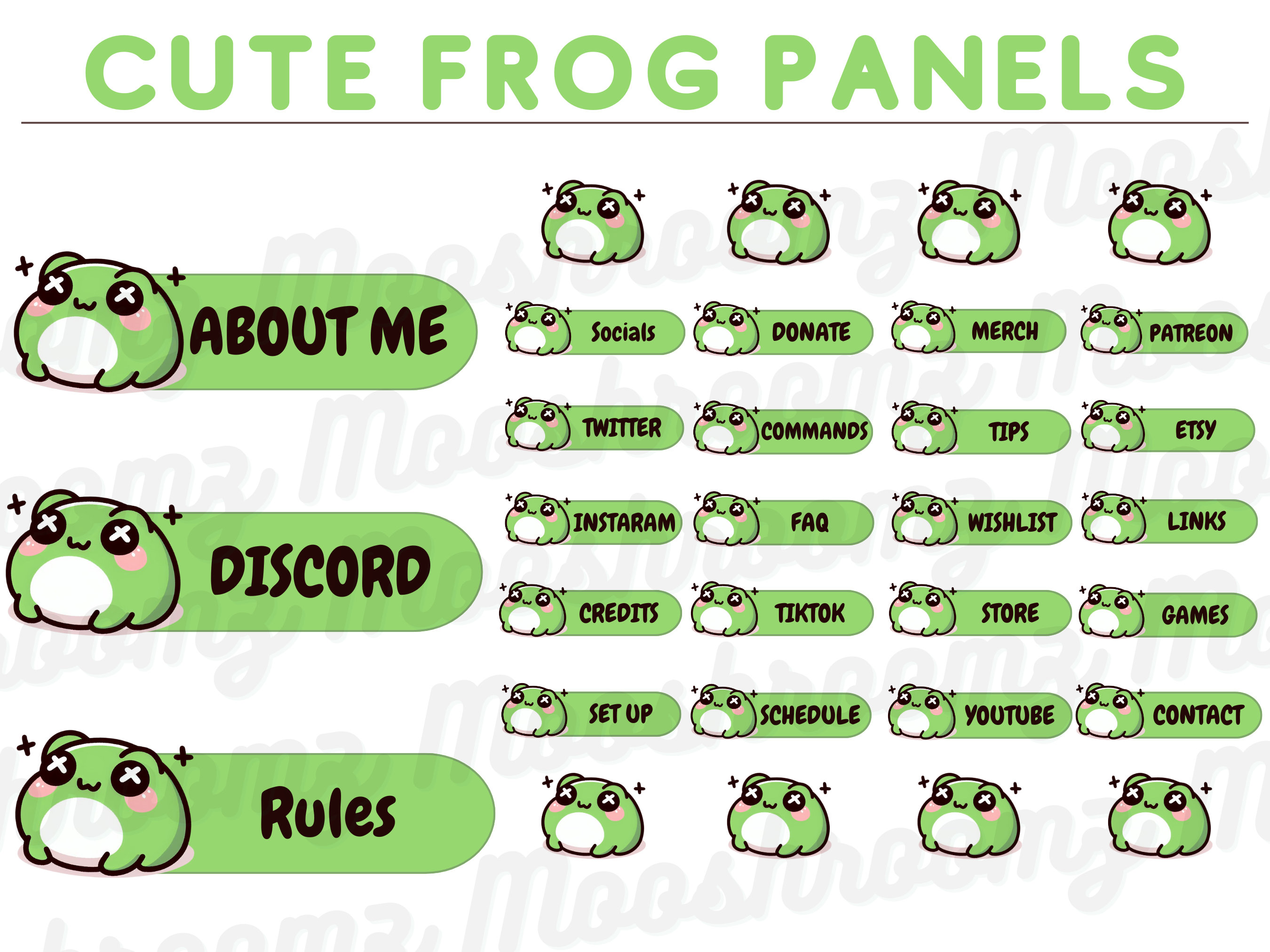 Cute Kawaii Frog Panels for Twitch - Etsy