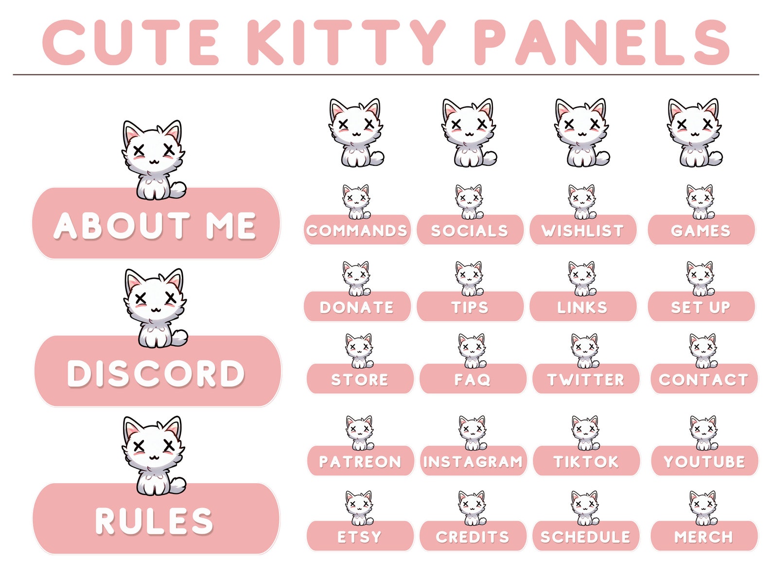 Cute Kawaii Kitty Cat Twitch Panels - Etsy