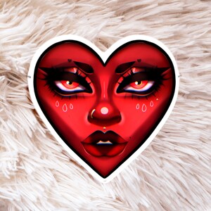 Heart Face Stickers Valentine Stickers Heart Aesthetic - Etsy