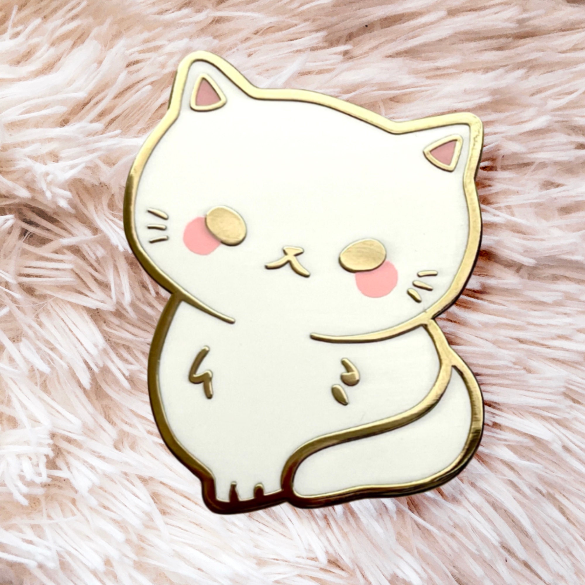 Cute Cat Enamel Pin Black Cat Pin White Cat Pin Kitty | Etsy