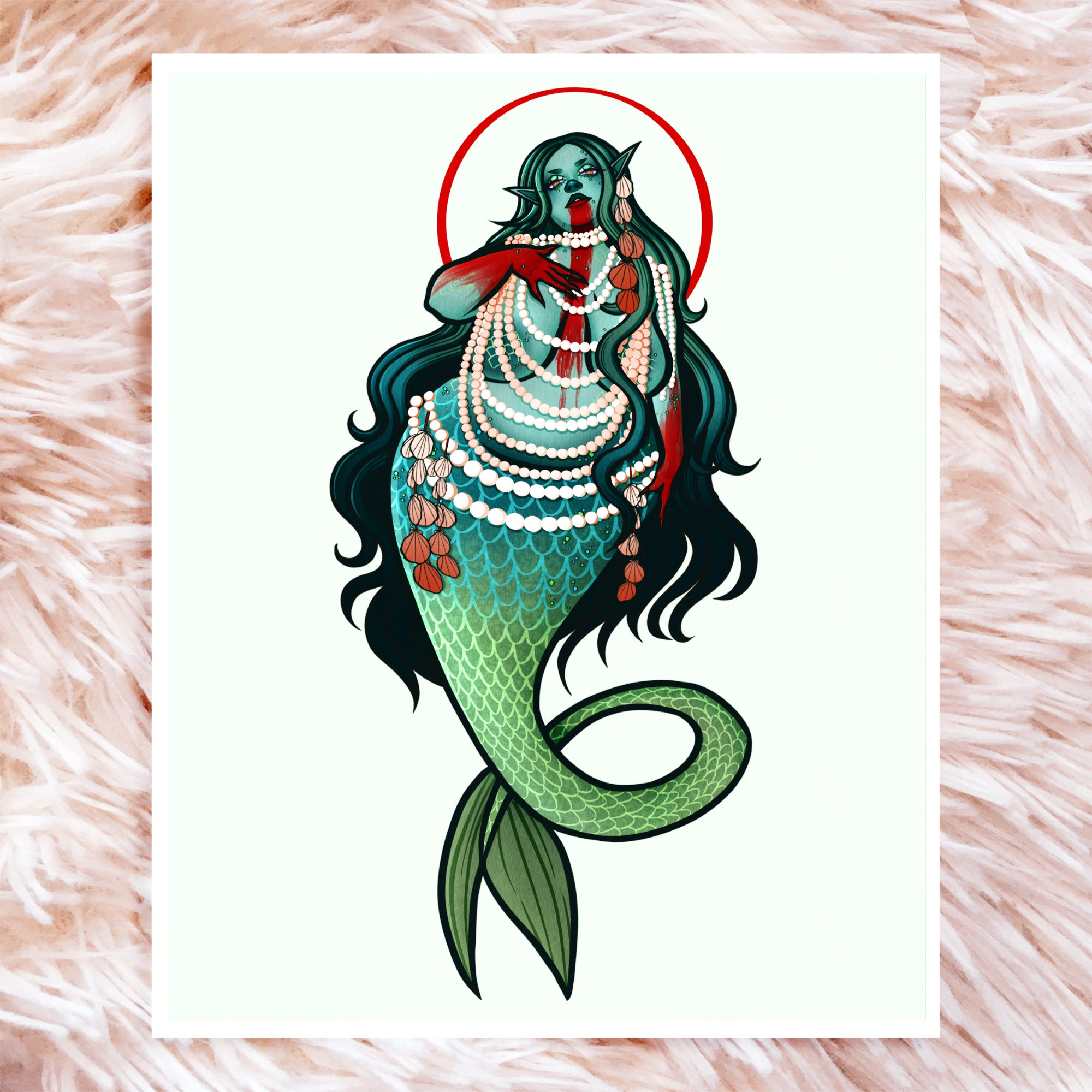 The Mermaid Print - Fat Mermaid Art - Fat Positive Art - Fat Liberation ...