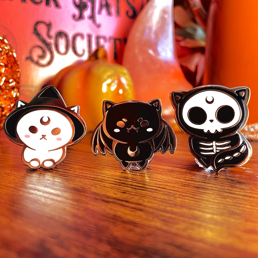 Spooky Babies Enamel Pins - Halloween Pins - Cute Pins - Cat Enamel Pin ...