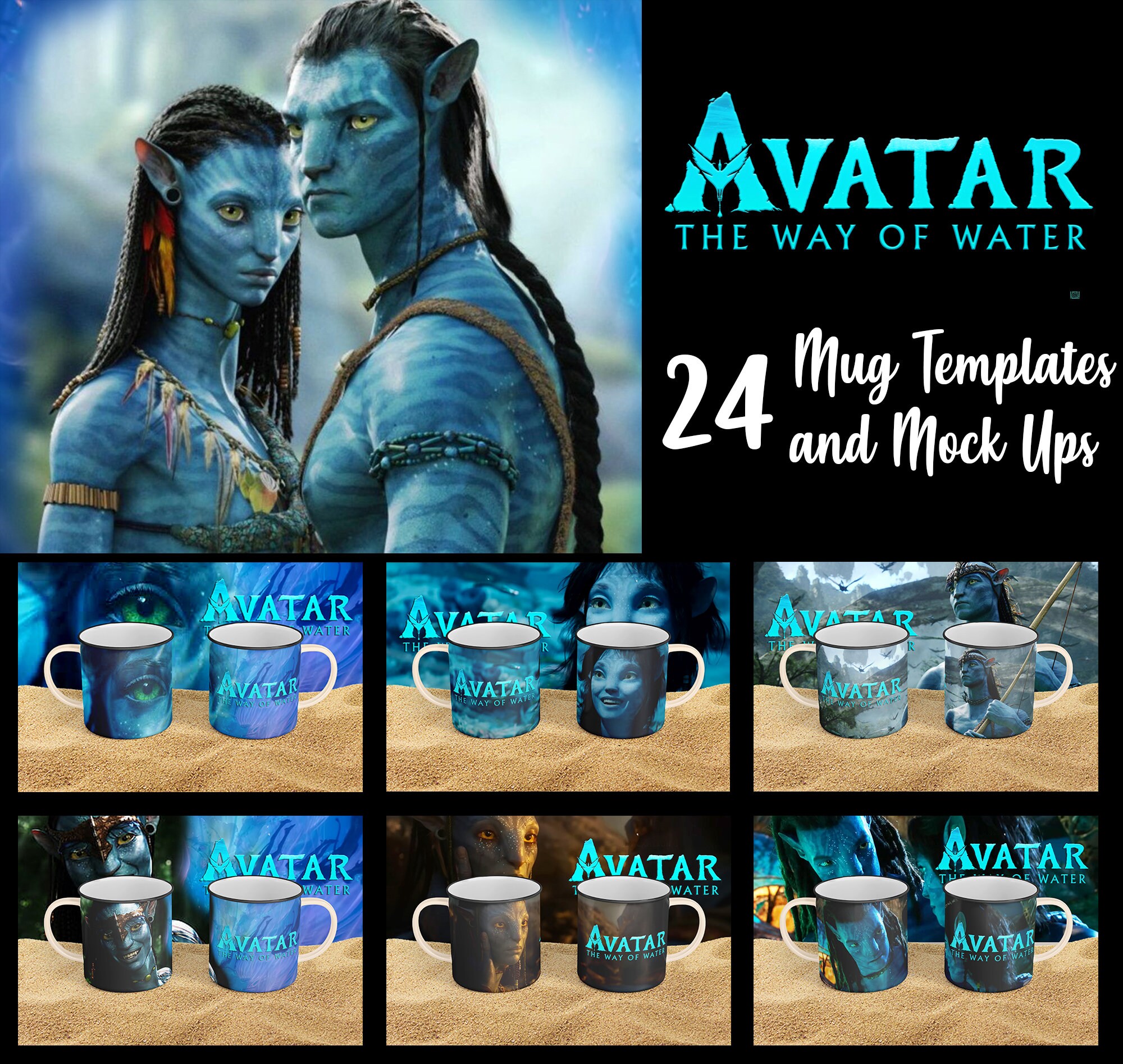 AVATAR the Way of Watter 2022 Mug Templates 24 Templates and Mock up ...