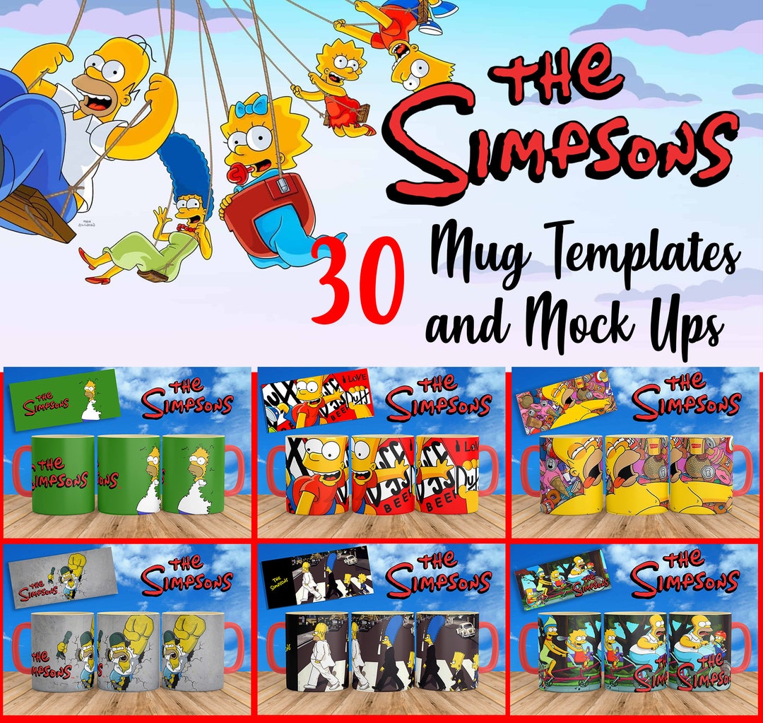 THE SIMPSONS Mug Templates 30 Templates and Mock up 2480x1122px 300DPI ...