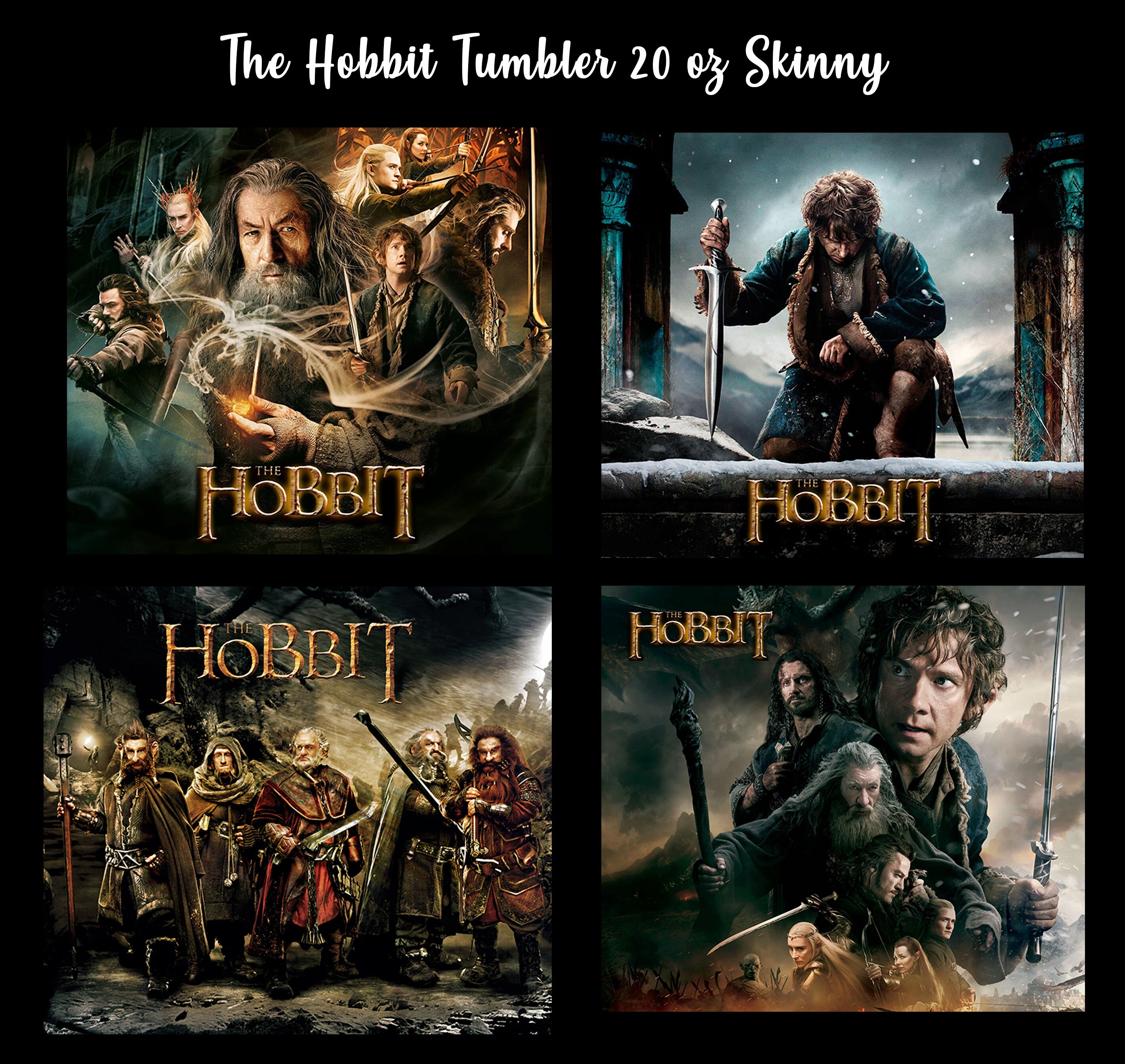 THE HOBBIT KIT Martin Freeman-bilbo Bolsón 4 Tumbler Wrap Cartoon 20oz ...